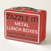 Custom Personalized RED Metal Lunch Box Template | Zazzle