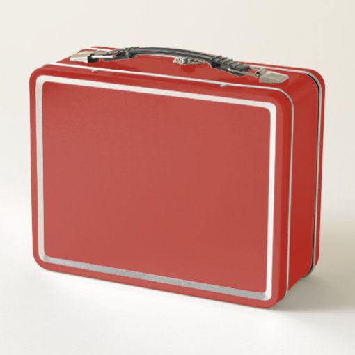Custom Personalized RED Metal Lunch Box Template | Zazzle