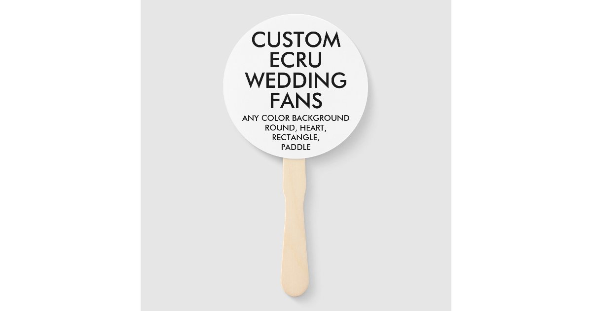 Custom Personalized ROUND ECRU WEDDING FANS (10) | Zazzle