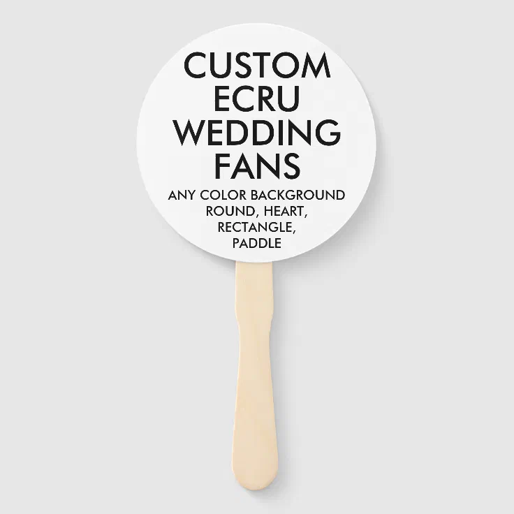 Custom Personalized ROUND ECRU WEDDING FANS (10) | Zazzle