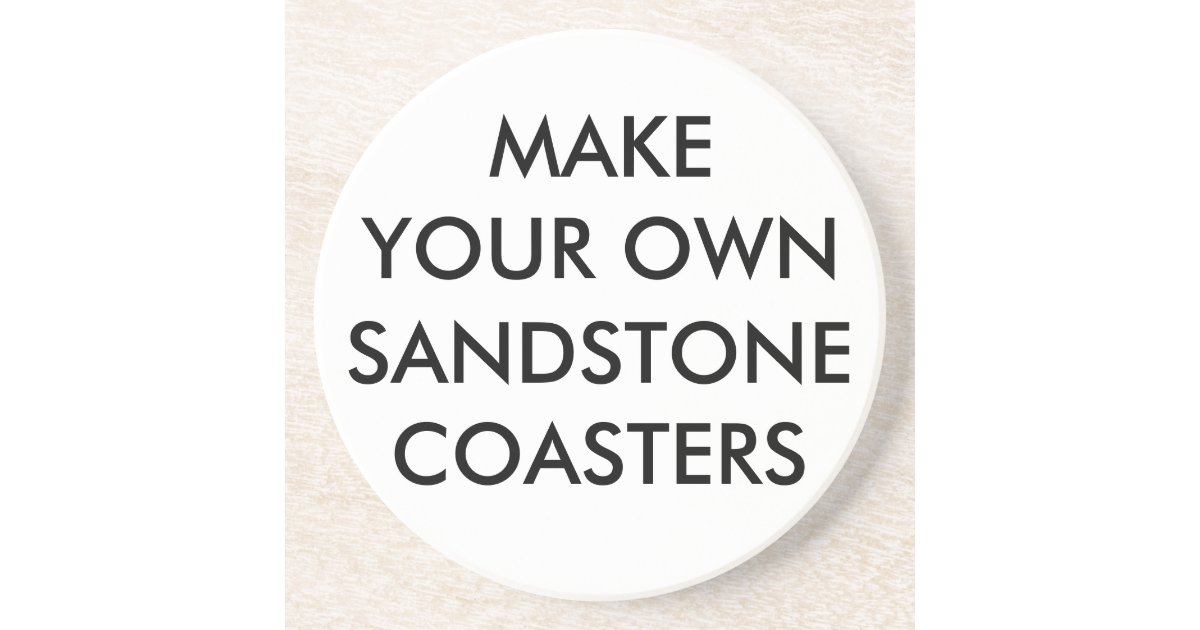 Custom Personalized Round Sandstone Stone Coaster | Zazzle