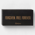 Custom Personalized Saying Modern Black Forgiven. Wooden Box Sign | Zazzle