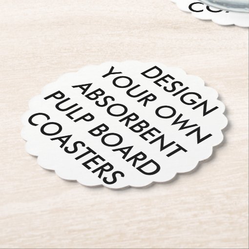 Custom Personalized Scalloped Absorbent Coasters | Zazzle