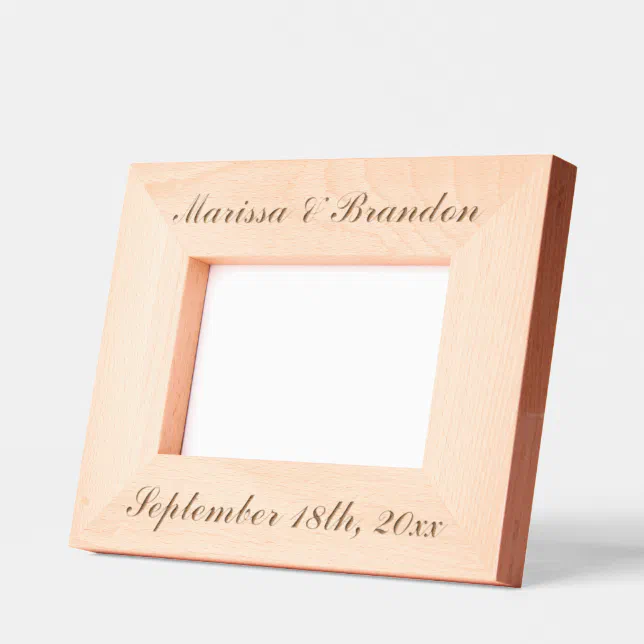 Custom Personalized Script Text Photo Landscape Engraved Frames | Zazzle