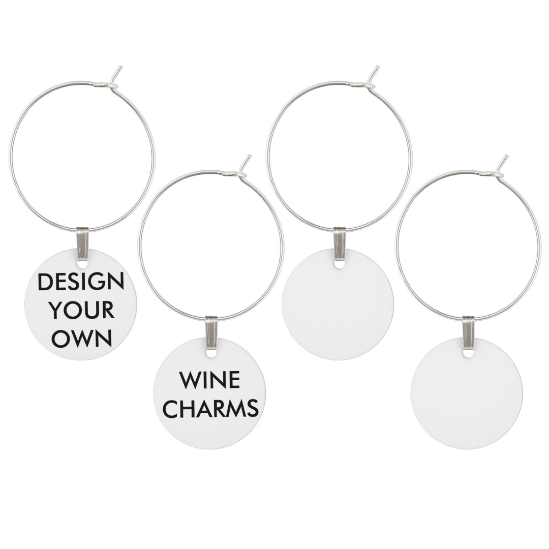 Custom Personalized Set of Wine Glass Stem Charms | Zazzle