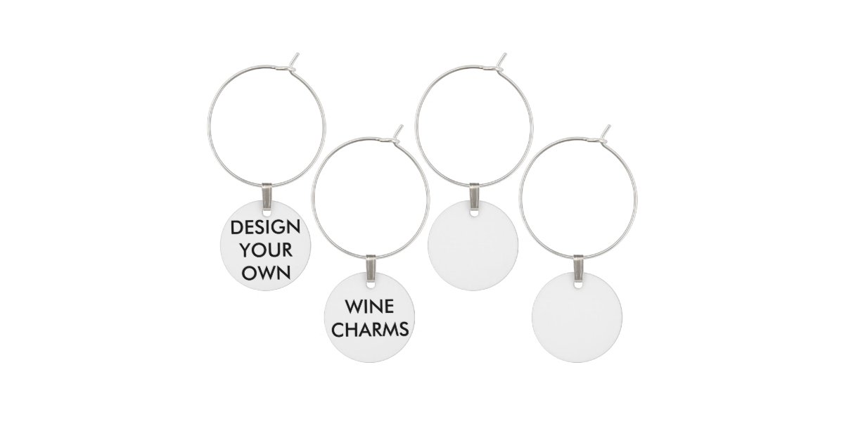 Custom Personalized Set of Wine Glass Stem Charms | Zazzle