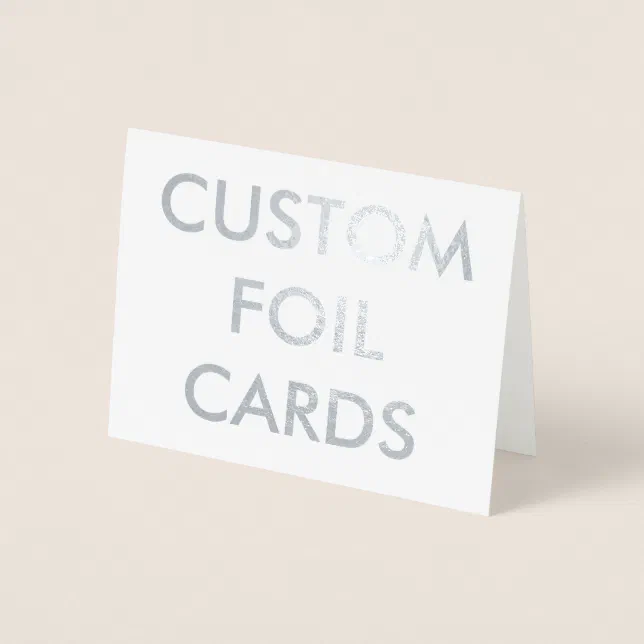 Custom Personalized Silver Foil Greeting Card | Zazzle