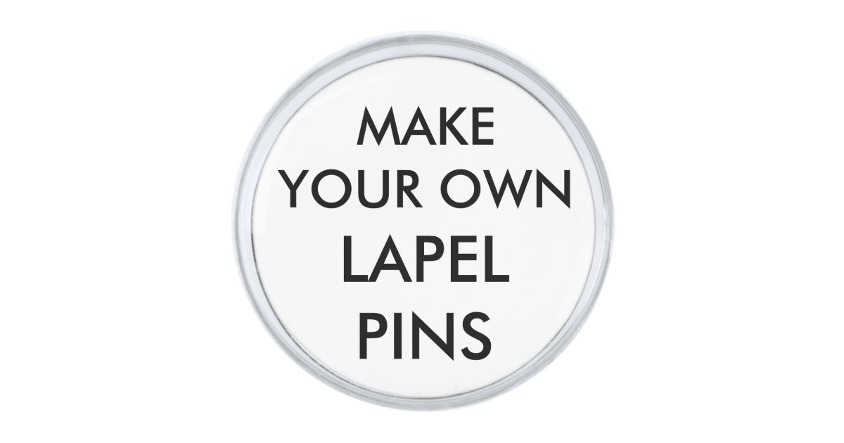 Custom Personalized Silver Plate Round Lapel Pin | Zazzle
