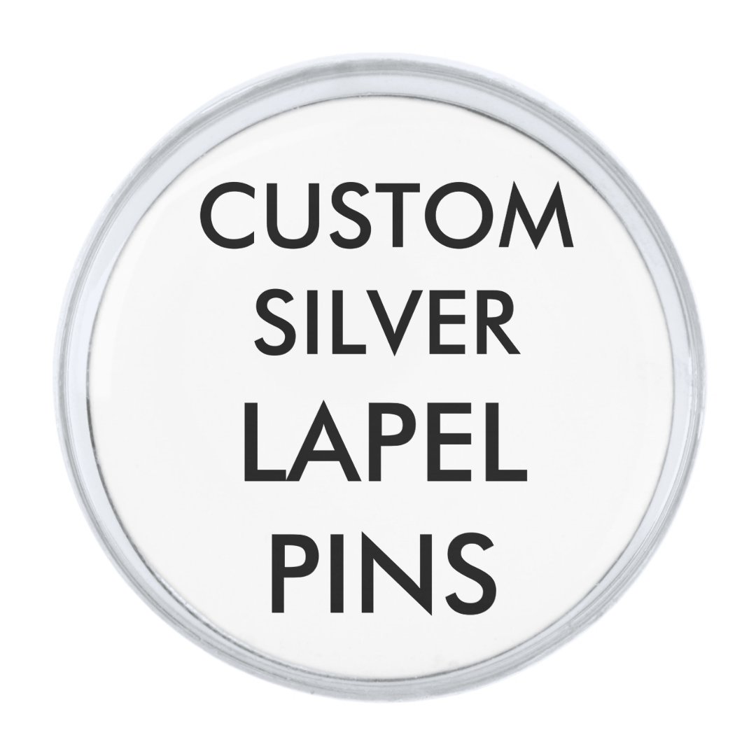 Custom Personalized Silver Plate Round Lapel Pin | Zazzle