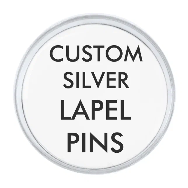 Custom Personalized Silver Plate Round Lapel Pin | Zazzle