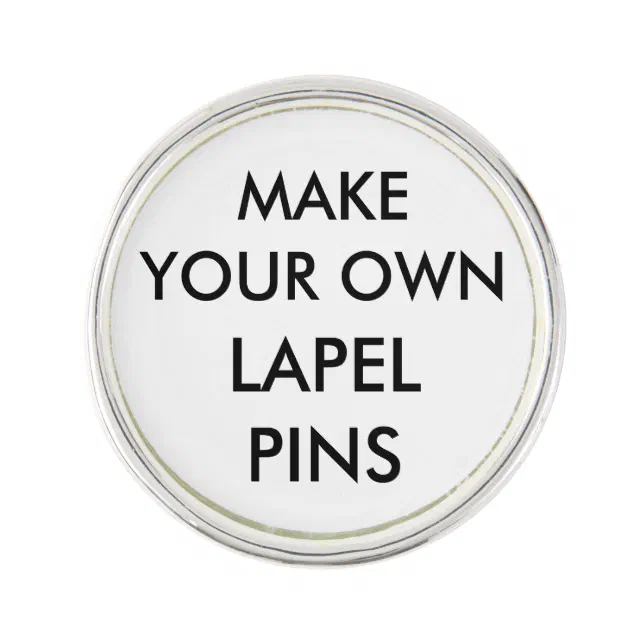 Custom Personalized Silver Plated Round Lapel Pin | Zazzle