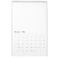 Custom Personalized Single Page 17" x 11" Calendar | Zazzle