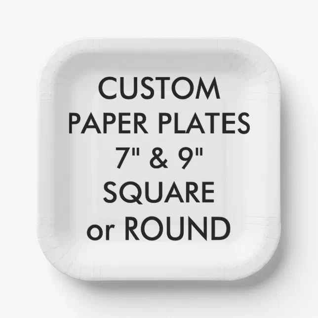 Custom Personalized SQUARE Paper Plates - 7" Large | Zazzle