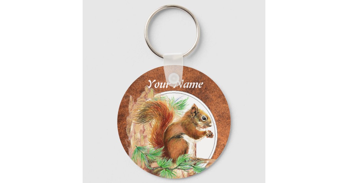 Custom, Personalized Squirrel, Nature, Animal Keychain | Zazzle