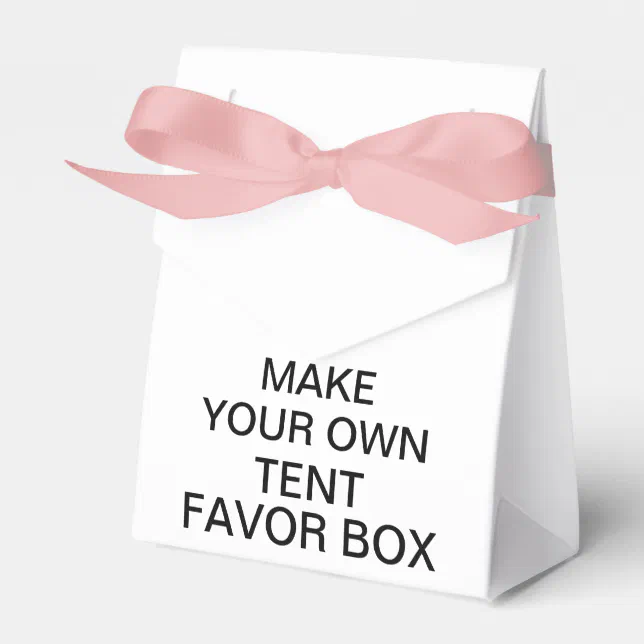 Custom Personalized Tent Favor Box w/ Pink Ribbon | Zazzle