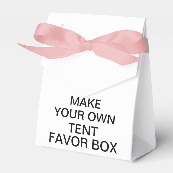 Custom Personalized Tent Favor Box w/ Pink Ribbon | Zazzle