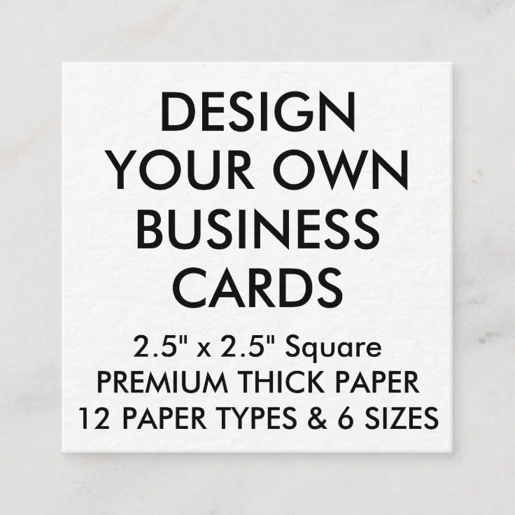 Custom Personalized THICK Square Business Cards | Zazzle