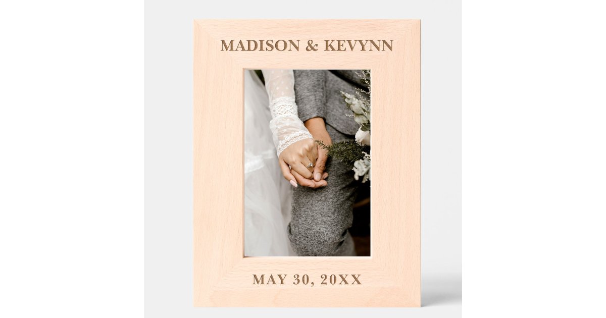 Custom Personalized Wedding Photo Engraved Frames | Zazzle