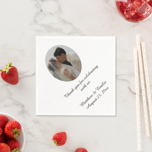 Custom Personalized Wedding Photo Napkins | Zazzle