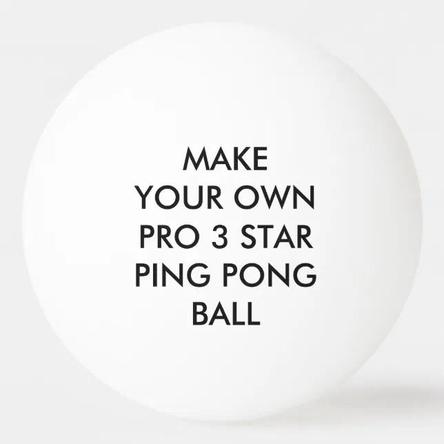 Custom Personalized White 3 Star Ping Pong Ball | Zazzle
