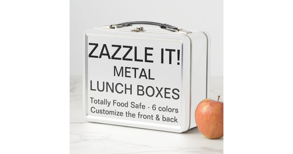 Custom Personalized WHITE Metal Lunch Box Template | Zazzle