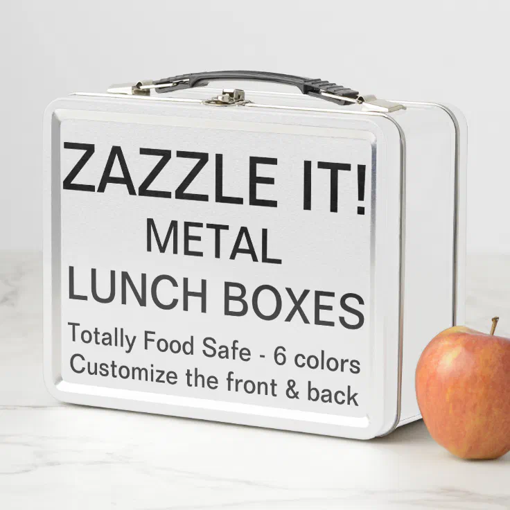 Custom Personalized WHITE Metal Lunch Box Template | Zazzle