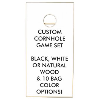 Custom Personalized White Wood Cornhole Board Cornhole Set | Zazzle