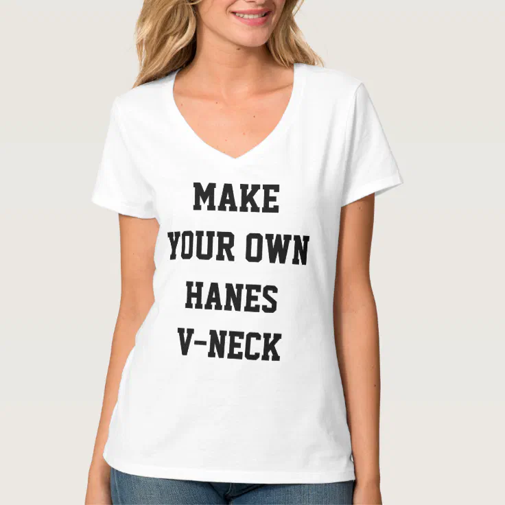 Custom Personalized Women's HANES V-NECK T-SHIRT | Zazzle