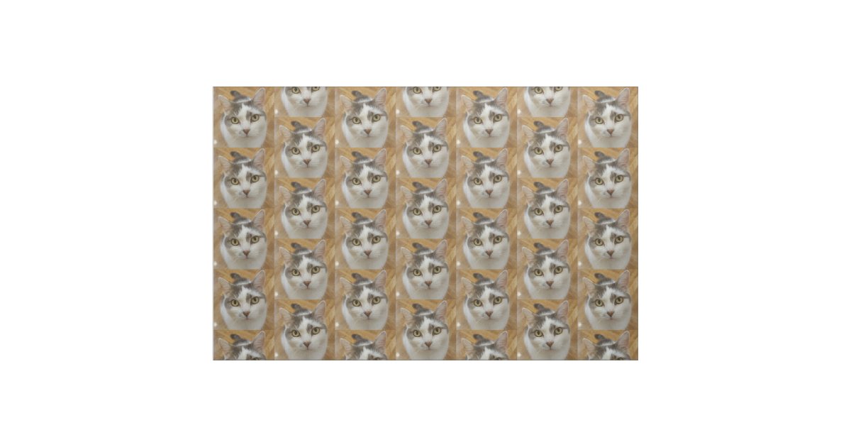 Custom Pet Dog Cat Photo Pattern Fabric | Zazzle