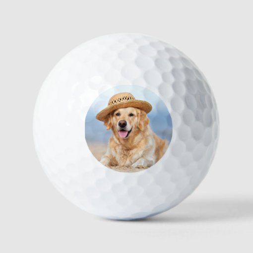 Custom Pet Dog Photo Modern Personalized Golf Balls | Zazzle