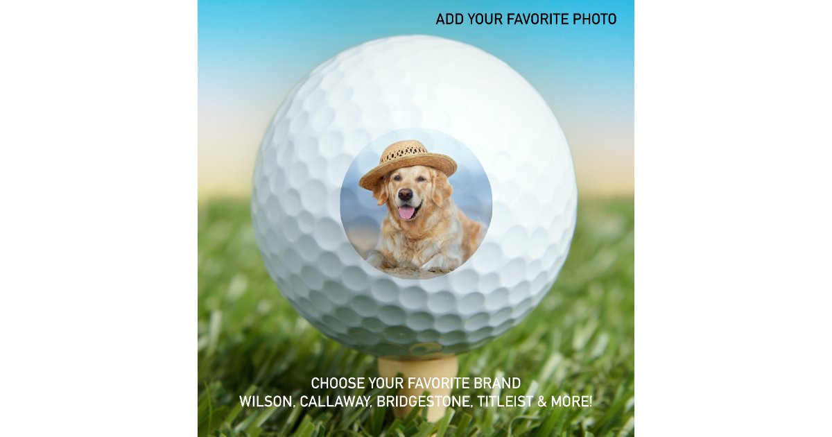 Custom Pet Dog Photo Modern Personalized Golf Balls | Zazzle