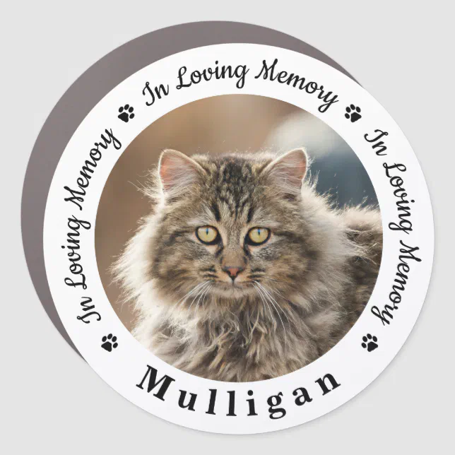 Custom Pet Memorial Cat Loss Keepsake Photo Car Magnet | Zazzle