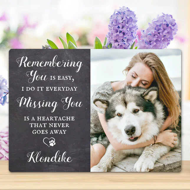 Custom Pet Memorial Remembrance Poem Dog Photo Plaque | Zazzle