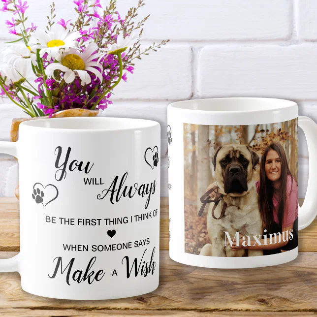 Custom Pet Memorial Sympathy Remembrance Dog Photo Coffee Mug | Zazzle