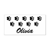 Custom Pet Name Paw Prints Signature Rubber Stamp | Zazzle