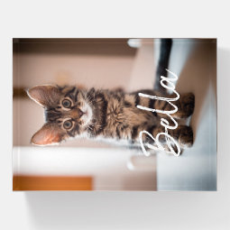 Custom Pet Name Typography and Photo Paperweight | Zazzle
