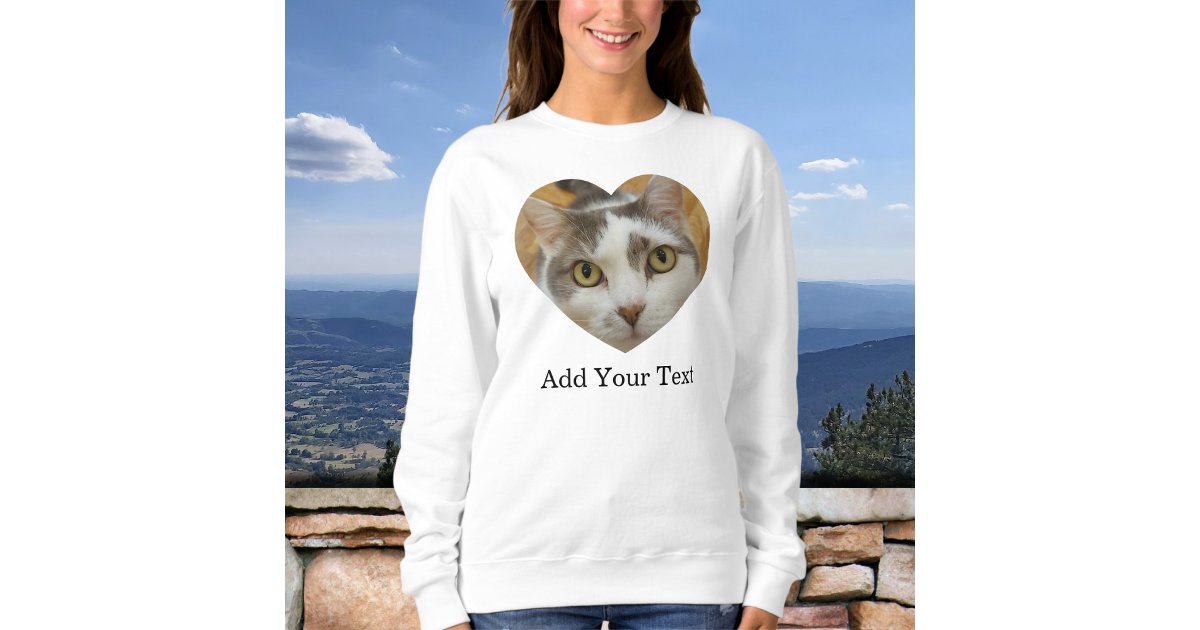 Custom Pet or Family Photo Text Personalized Sweatshirt | Zazzle