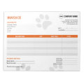 Custom Pet Sitter Invoice Notepad | Zazzle