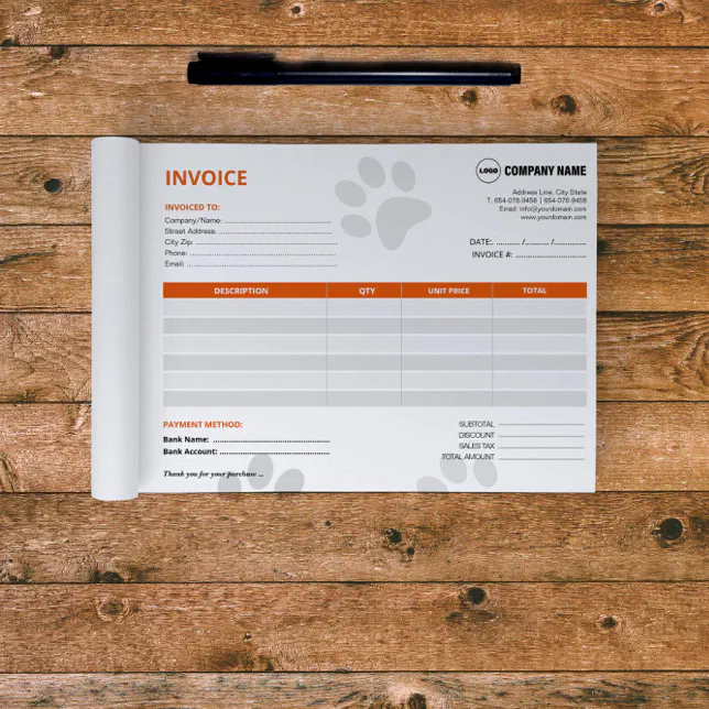 Custom Pet Sitter Invoice Notepad | Zazzle