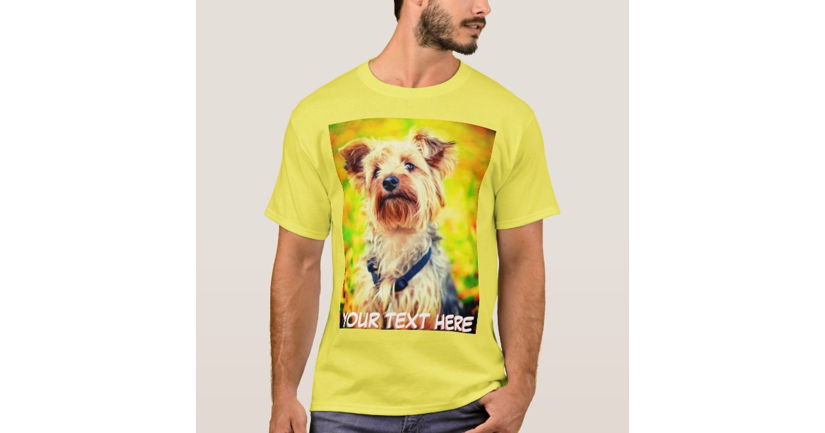 Custom pet text and photo T-Shirt | Zazzle