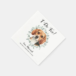 Custom Pet Wedding I Do Too Beagle Dog Napkins | Zazzle
