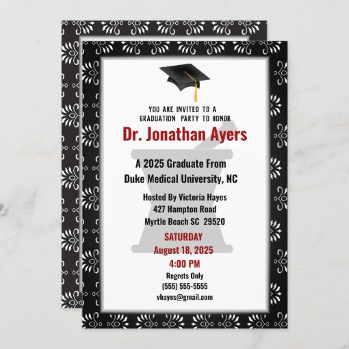 Custom Pharmacist Graduation Invitation | Zazzle