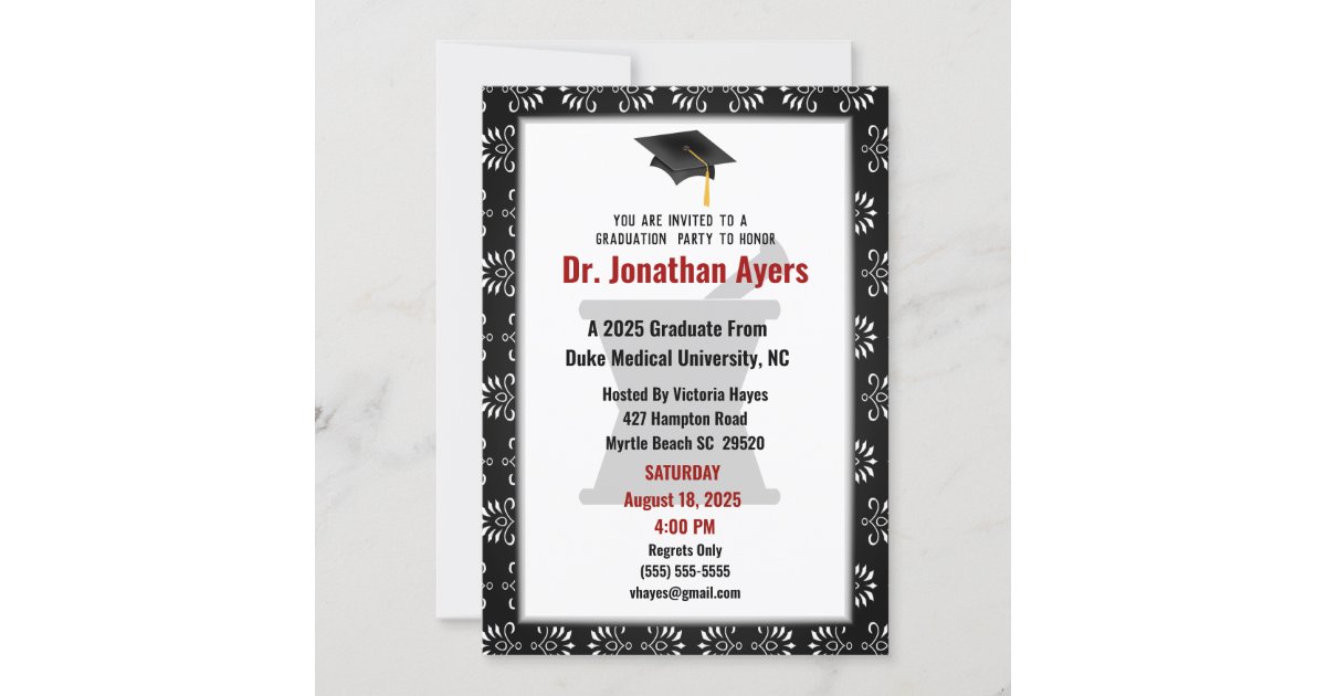 Custom Pharmacist Graduation Invitation | Zazzle