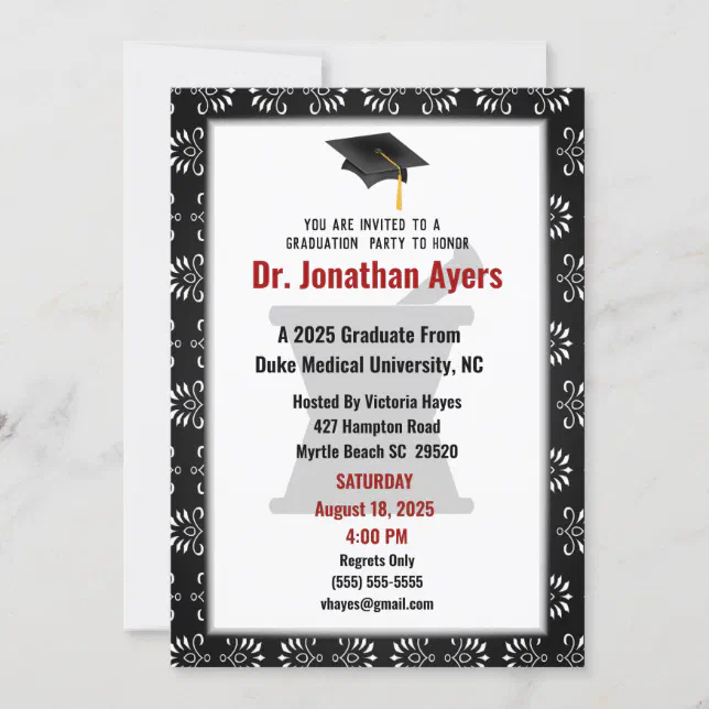 Custom Pharmacist Graduation Invitation | Zazzle