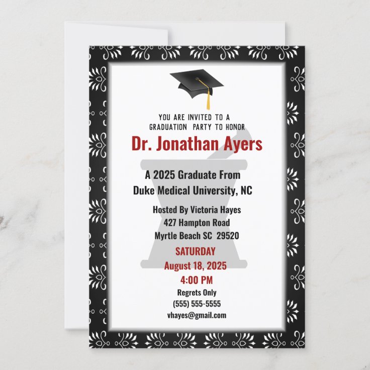 Custom Pharmacist Graduation Invitation | Zazzle