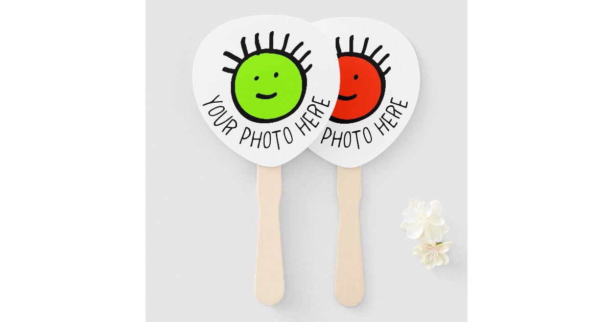 Custom Photo 10 PADDLE HAND FANS, FAVORS Template Fan | Zazzle