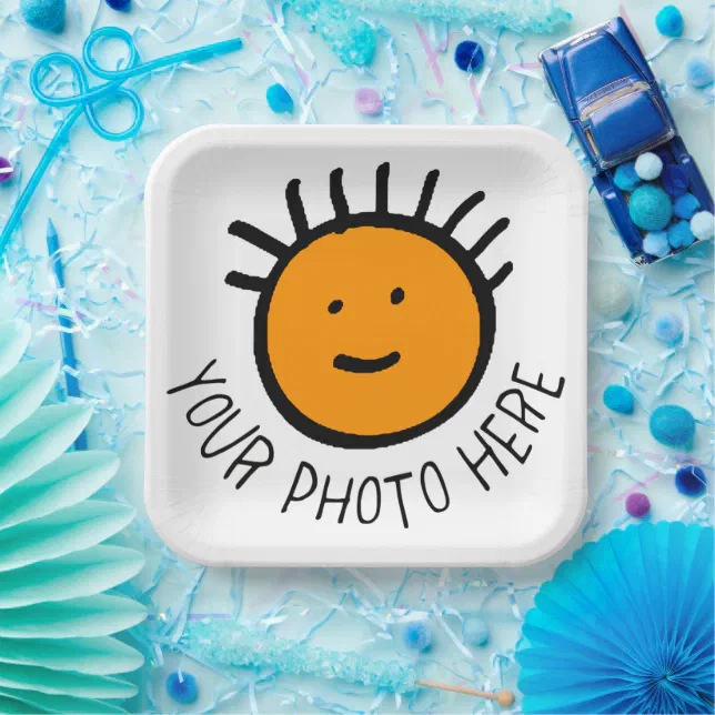 Custom Photo 12 LARGE SQUARE PAPER PLATES Template | Zazzle