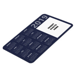 Custom Photo 2019 Calendar Magnet - Midnight Blue | Zazzle
