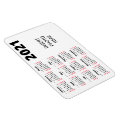 Custom Photo 2021 Calendar | Custom Color Weekends Magnet | Zazzle