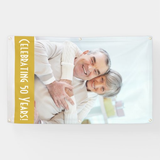 Custom Photo 50th Anniversary Banner | Zazzle
